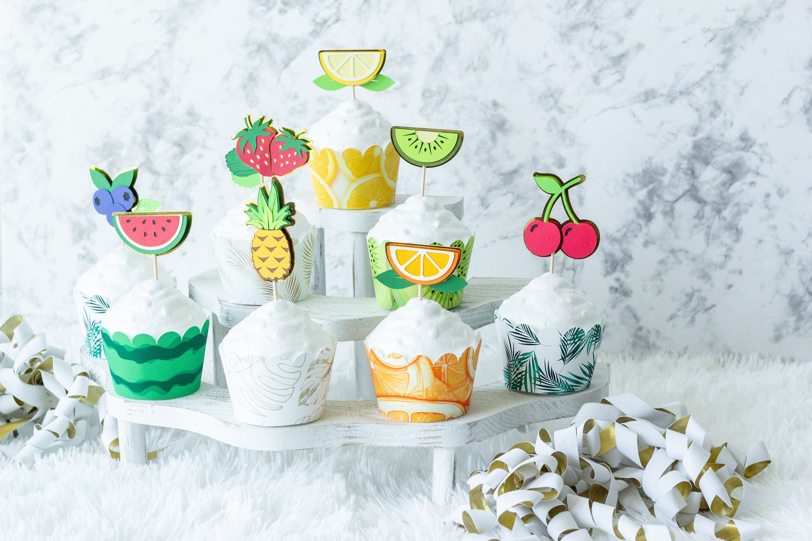 Tutti Frutti Cupcake Toppers | Fruit Picks | Tropical Food Picks ...