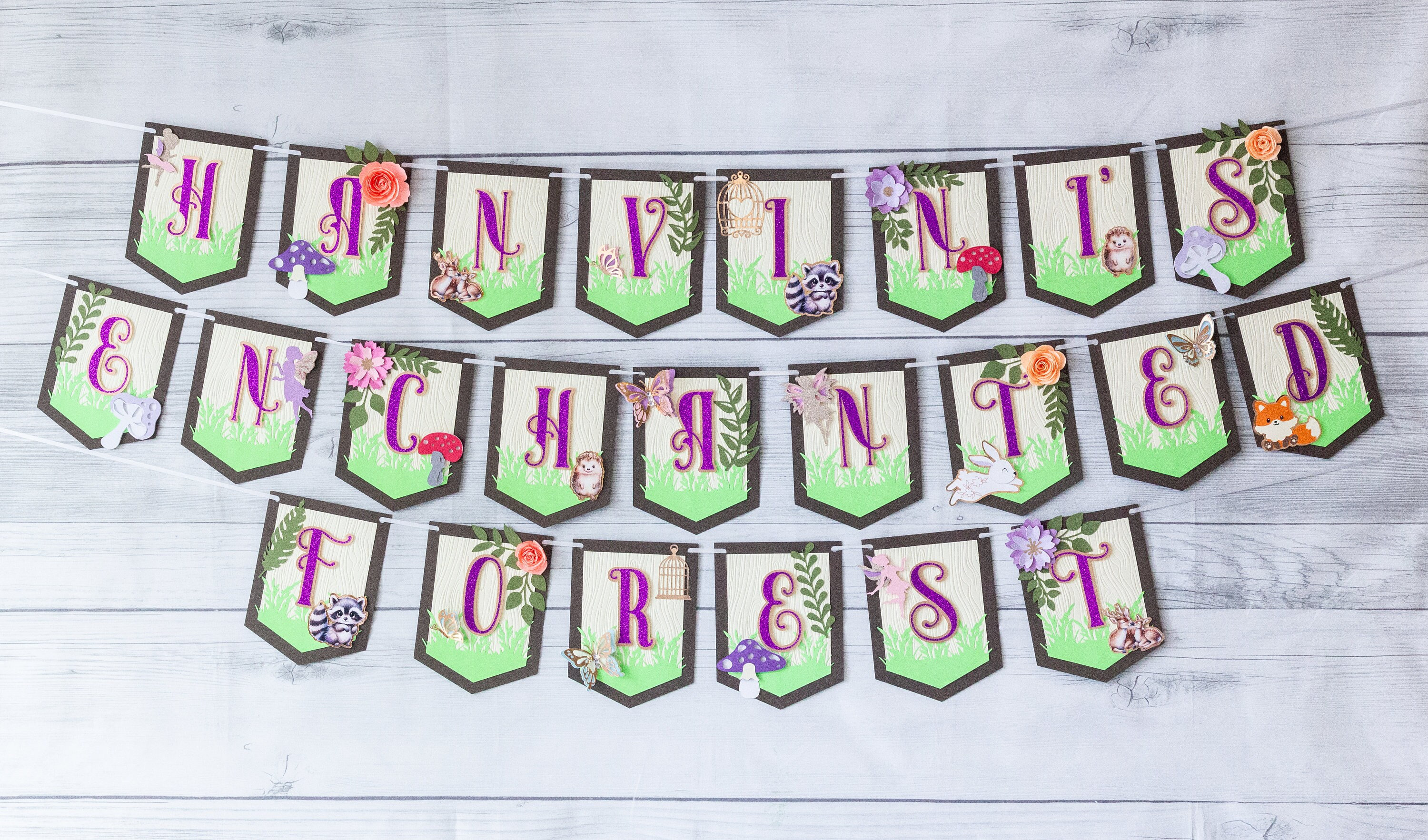 Enchanted Forest Personalized Banner | Fairy Birthday Banner | Woodland ...