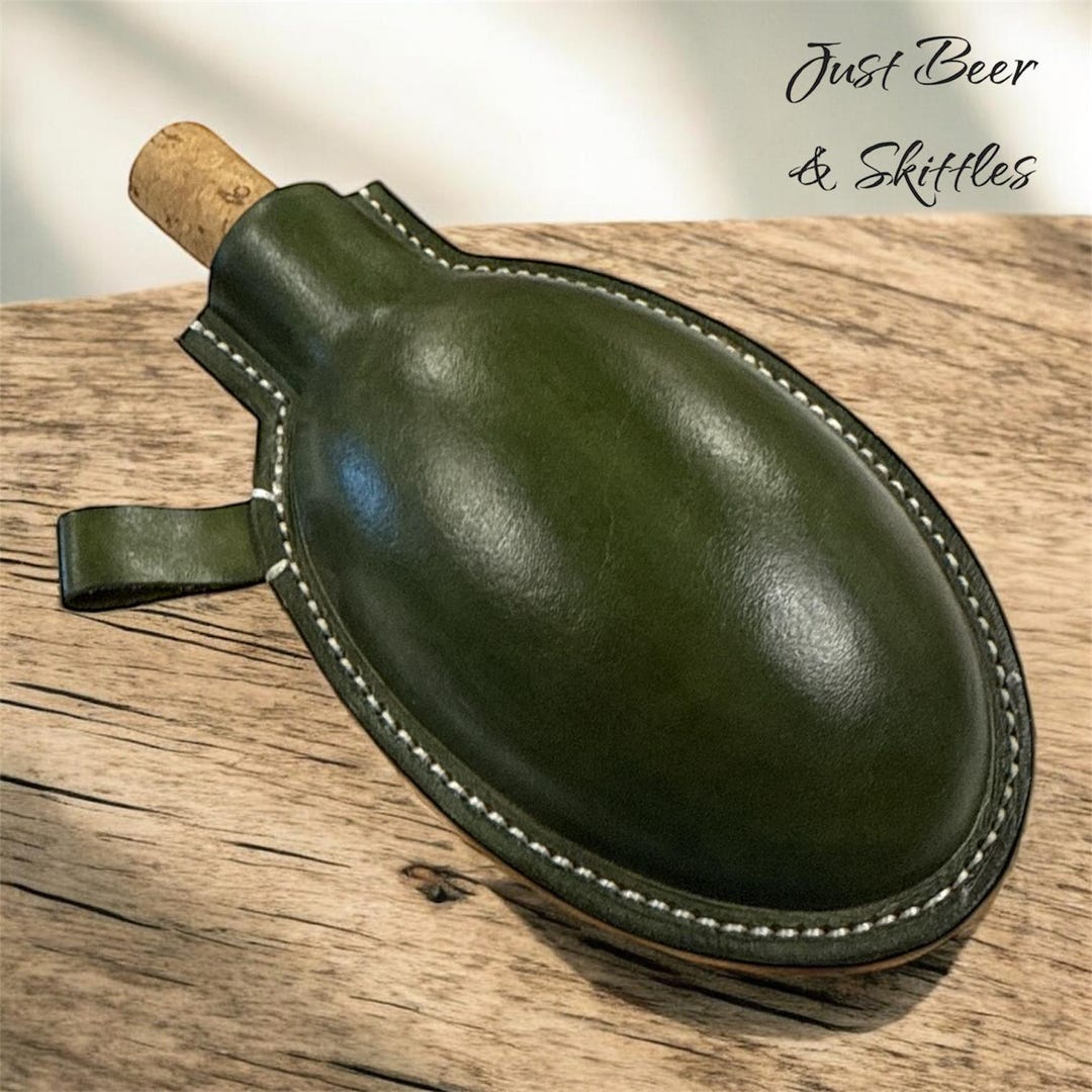 Medieval Leather Water Flask – Handcrafted LARP Canteen With Rigid ...