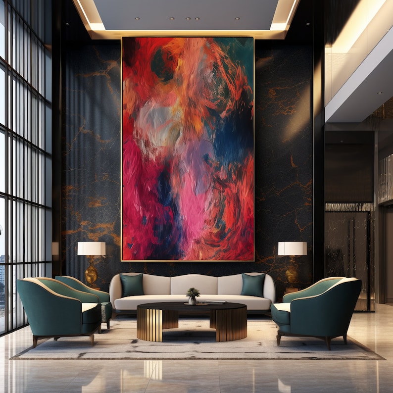 Bright Colorful Multicolored Modern Contemporary Abstract Wall Art ...