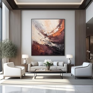 Abstract Wall Art Print: Burgundy, Rust, Beige & Gray (digital Download ...