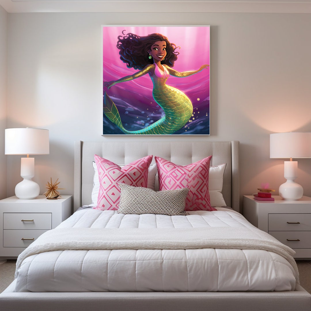 Mermaid | Girl's Room | Kids Room |wall Art Painting - Digital Print ...