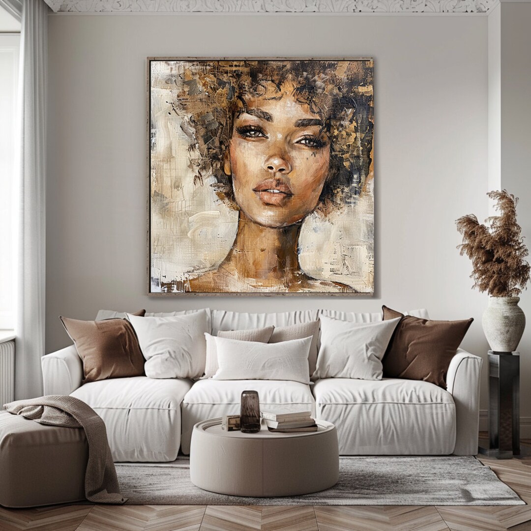 Beautiful Black Woman Abstract Wall Art - Digital Download. - Etsy