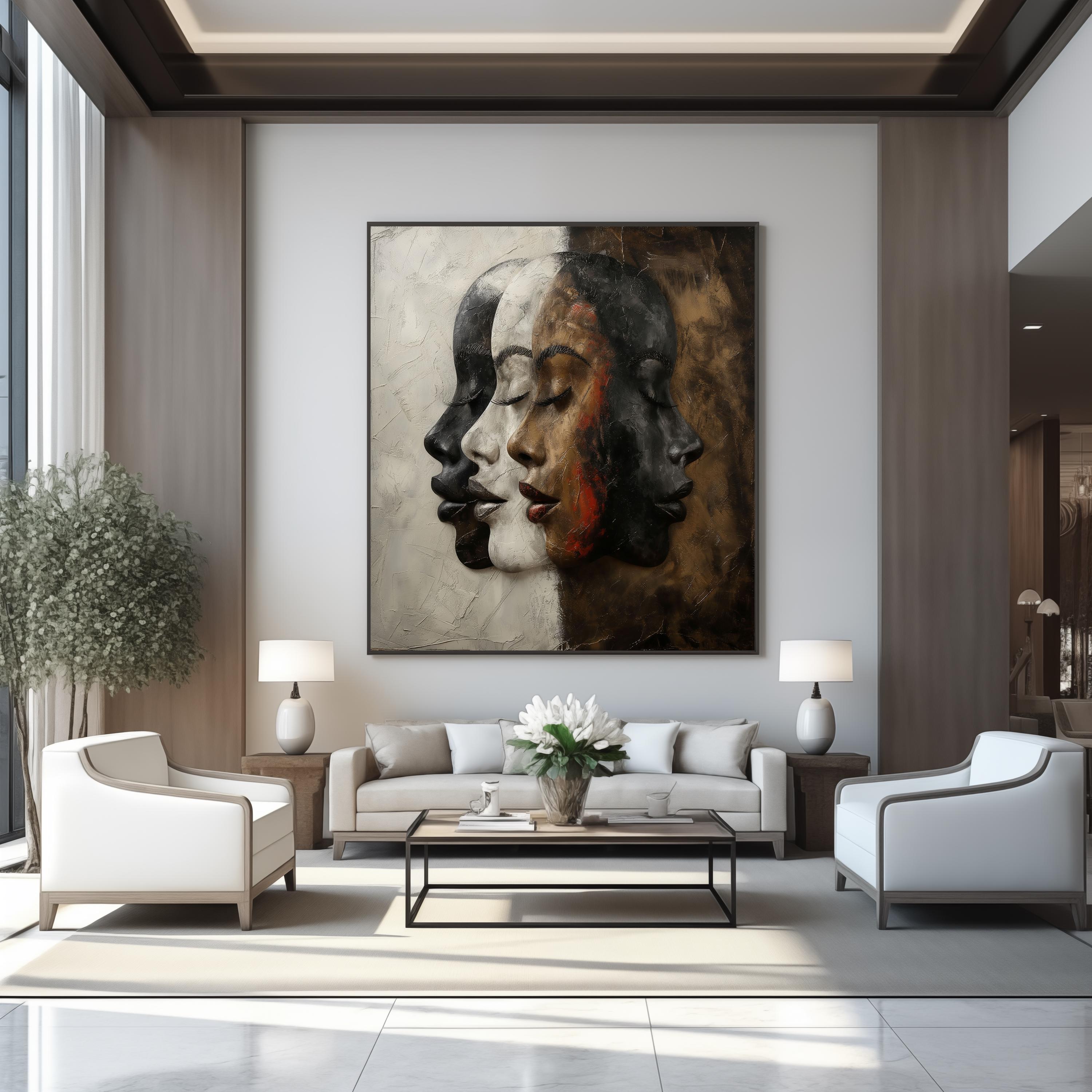 Black Woman Abstract Art Print: Faces of Modern Black Beauty Portrait ...