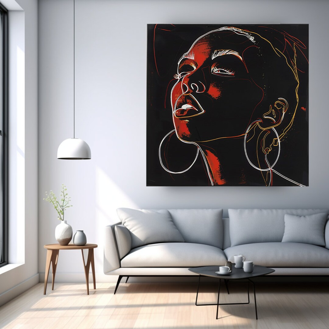Beautiful Black Woman in the Abstract Modern Wall Art Digital Download ...