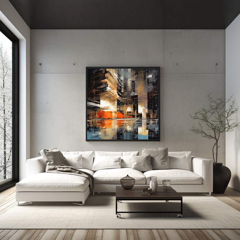 Cityscape Modern Contemporary Abstract Wall Art Painting Digital Print ...