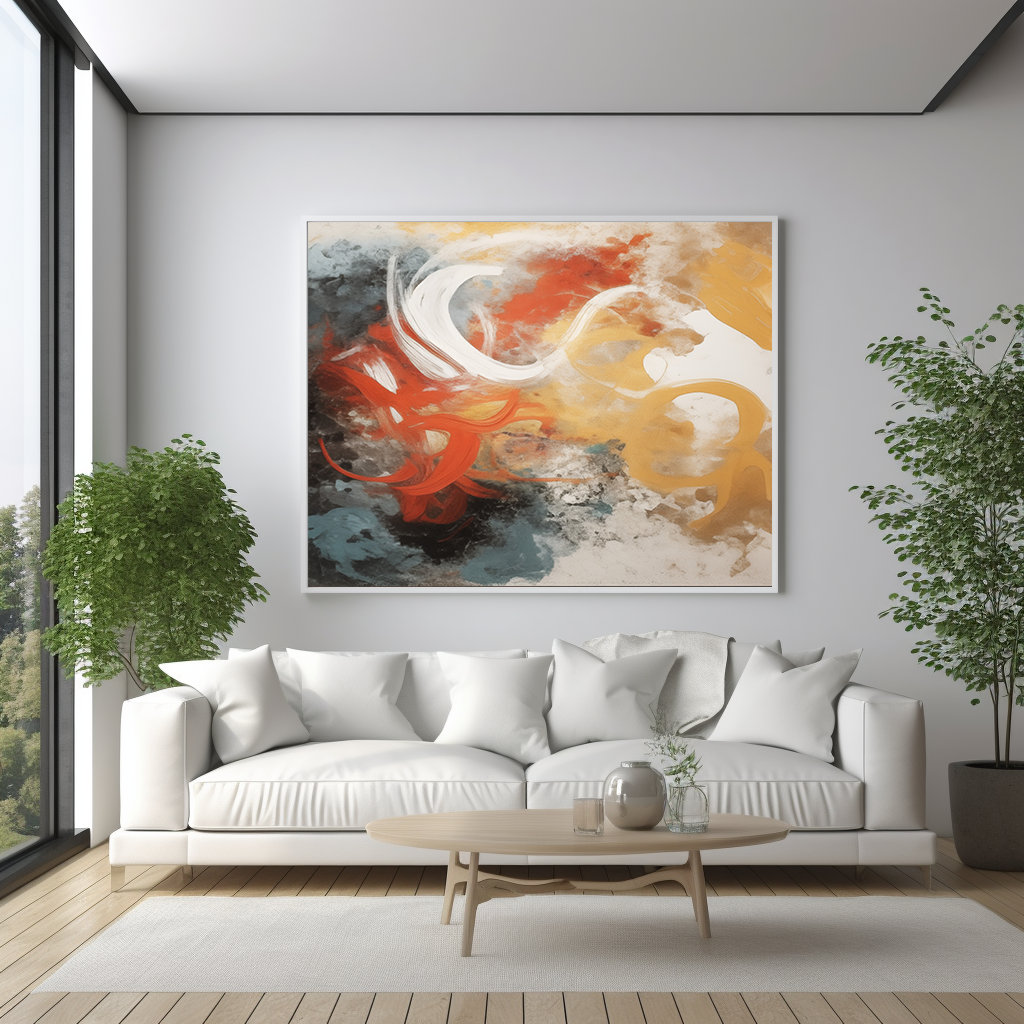 Multicolored Modern Contemporary Abstract Wall Art Painting Digital ...