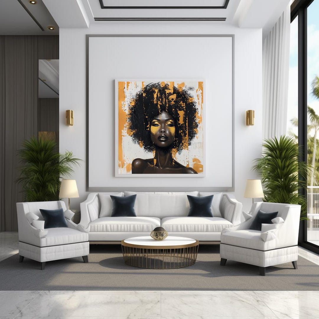Modern Abstract Art: Beautiful Soul Sista in Yellow & Black Painting ...