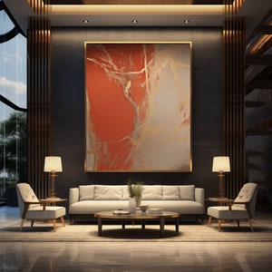 Rust and Gold Modern Contemporary Abstract Wall Art Painting Digital ...