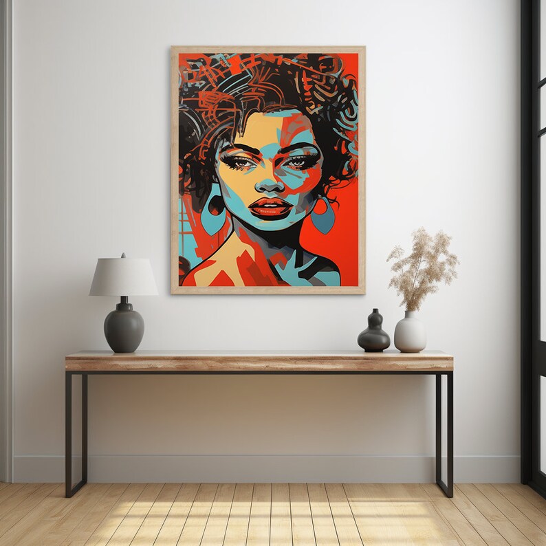 Sista Girl Beautiful Black Woman Modern Contemporary Abstract Wall Art ...