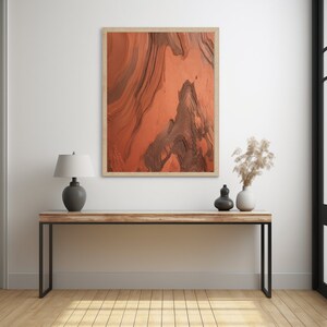 Rust Brick Red Modern Contemporary Abstract Wall Art Painting Digital ...