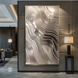 Silver Modern Contemporary Abstract Wall Art (digital Print Download ...