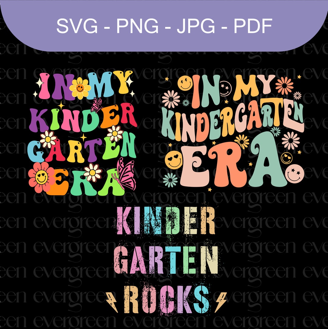 In My Kindergarten Era Groovy Svg Png, Back to School Teacher Student ...