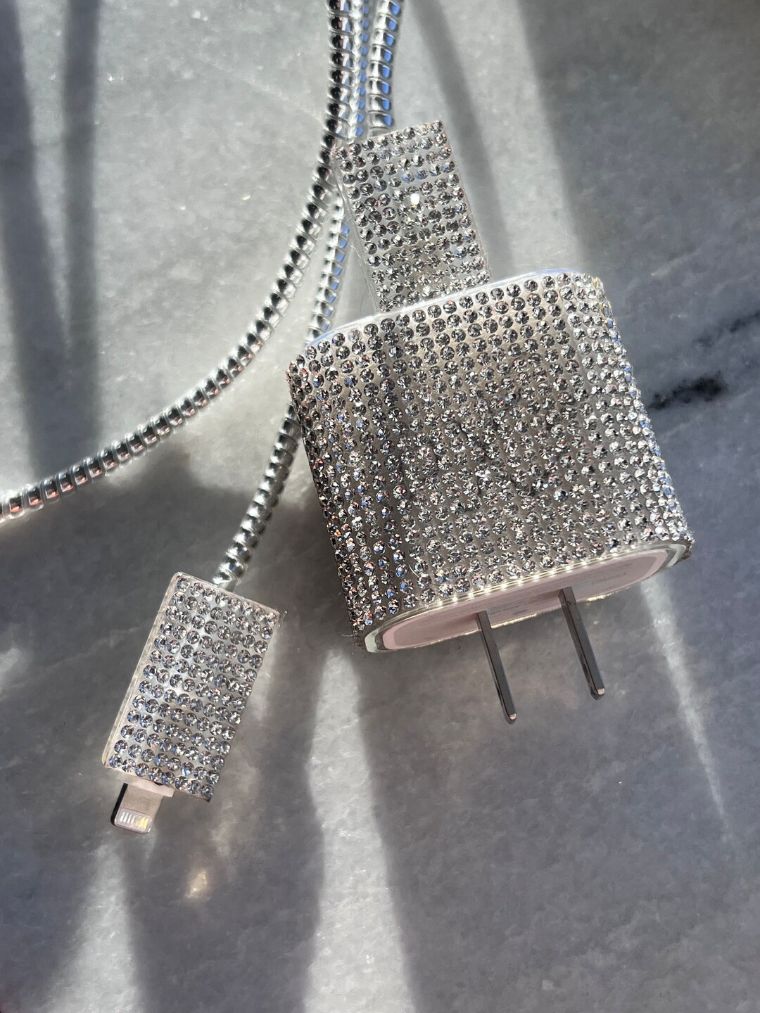 Rhinestone 5 Pcs Charging Cable Protective Sleeve for iPhone | Bling ...