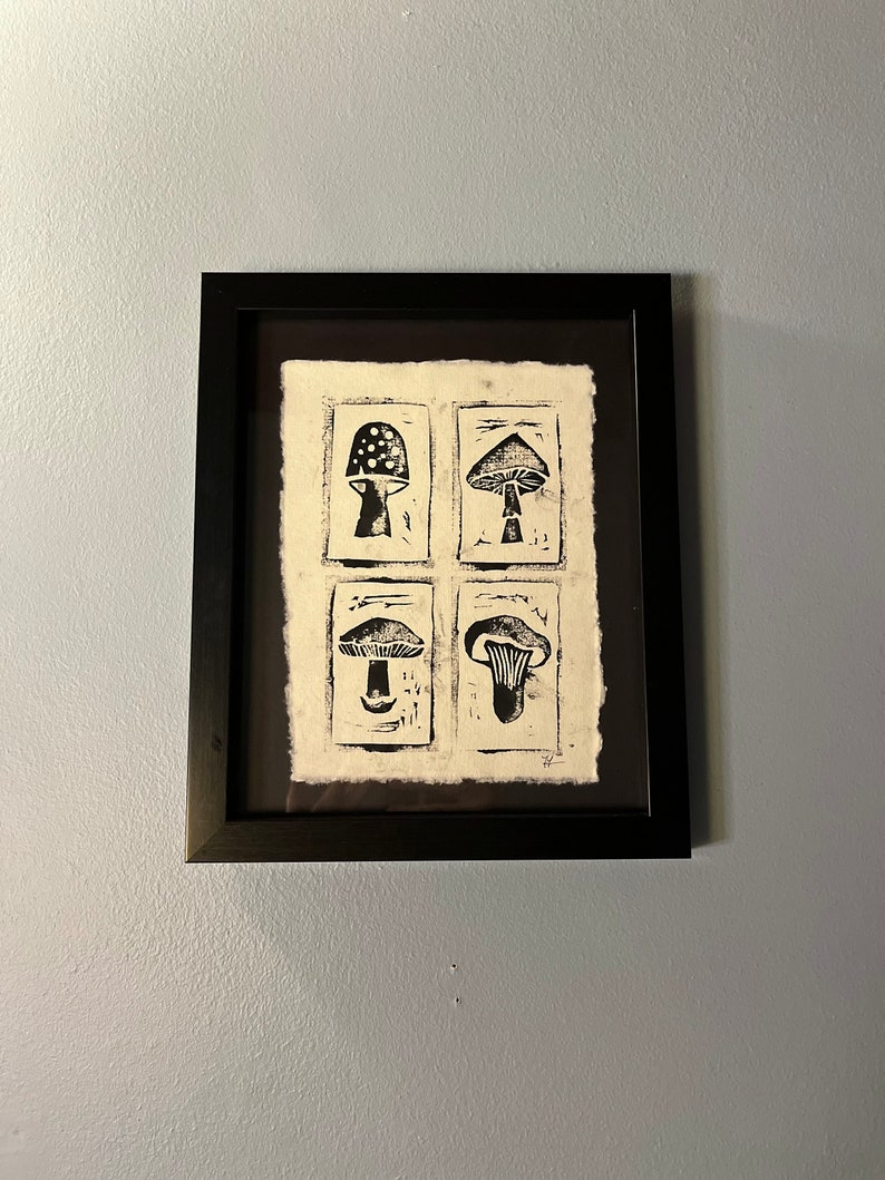 Original Black and White Fish Linoleum Print - Etsy