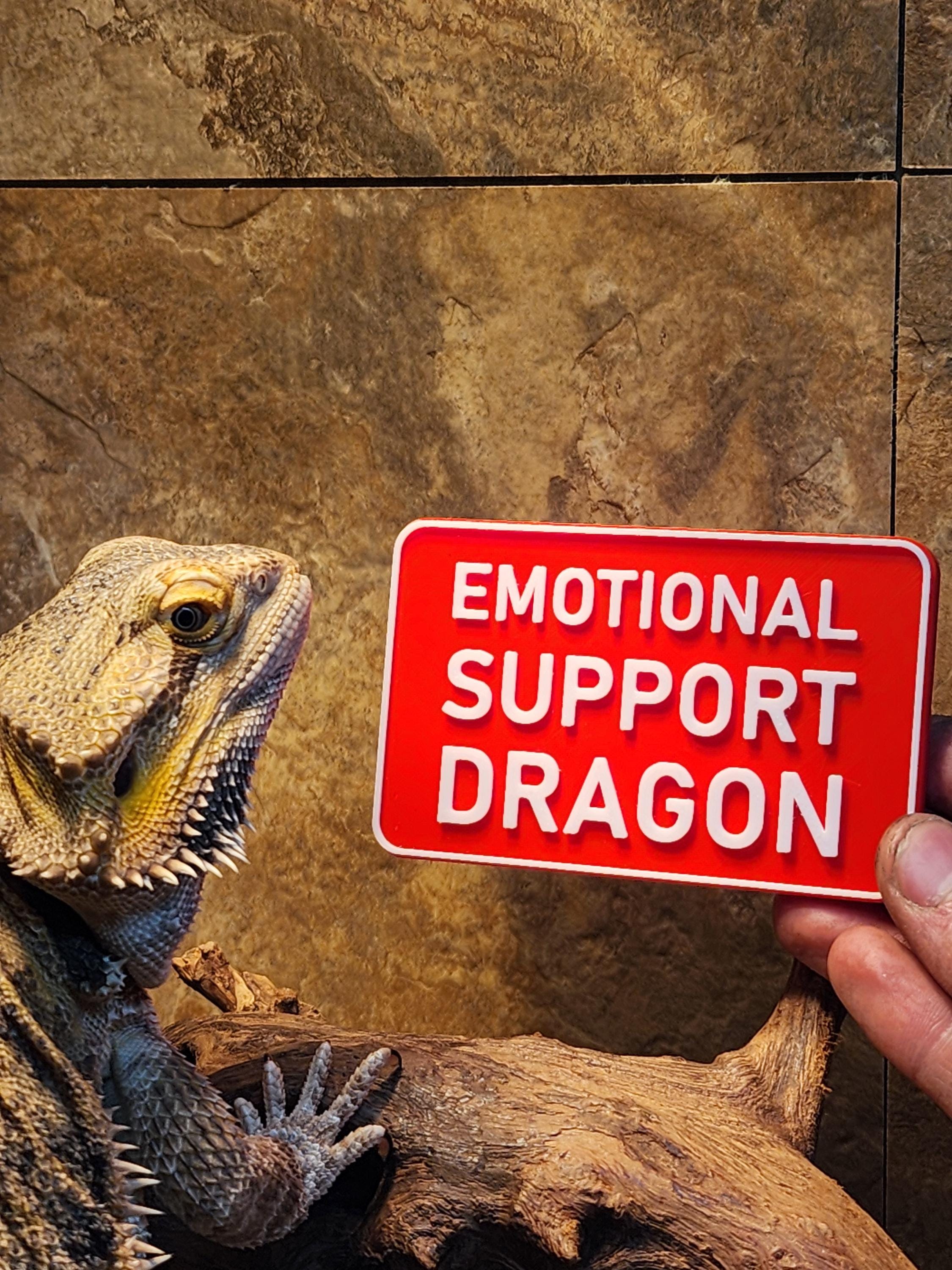 Bearded Dragon Emotional Support Dragon Sign - Etsy