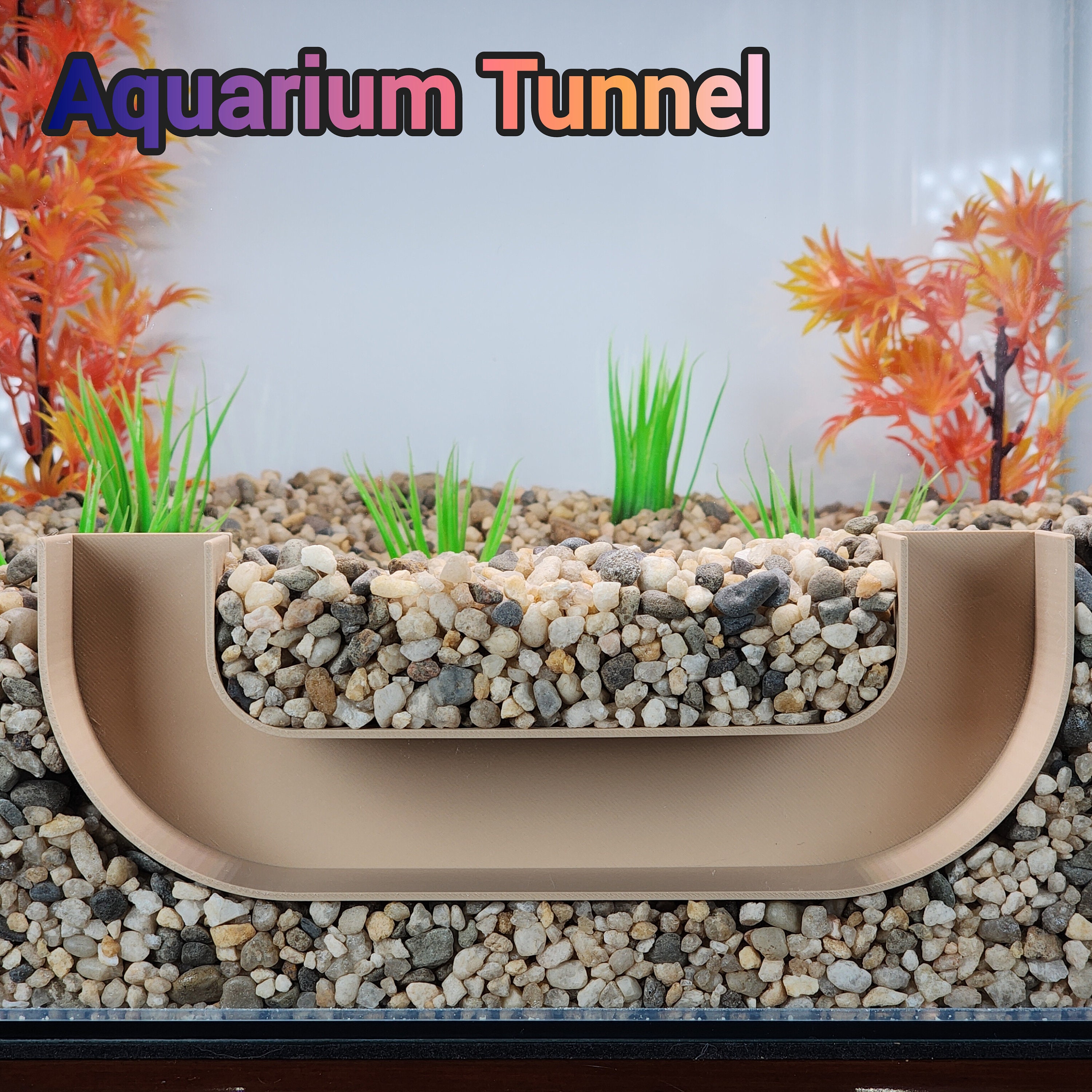 Fish Tank Aquarium Gravel Tunnel Underground U-shaped Hideout for Fish ...