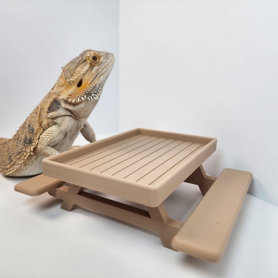 Bearded Dragon Platforms REEFSHAPE Terrarium Picnic Table - Tan Reptile ...