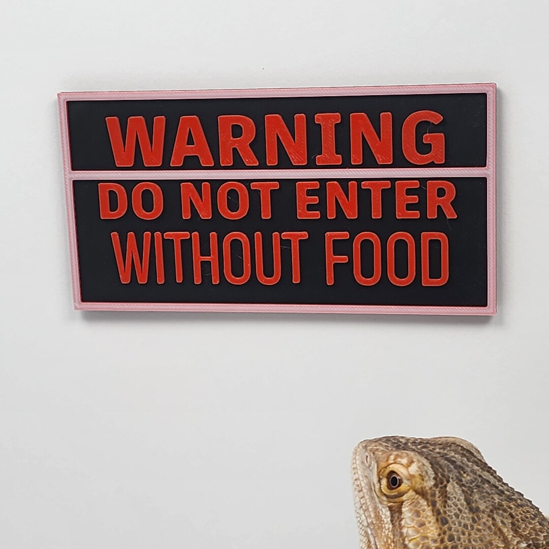 Funny Bearded Dragon "warning" Sign | Beardie/gecko Cage Decoration - Etsy
