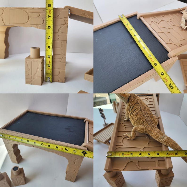Bearded Dragon Castle Basking Platform Kit: Magnetic Legs, Food Safe ...