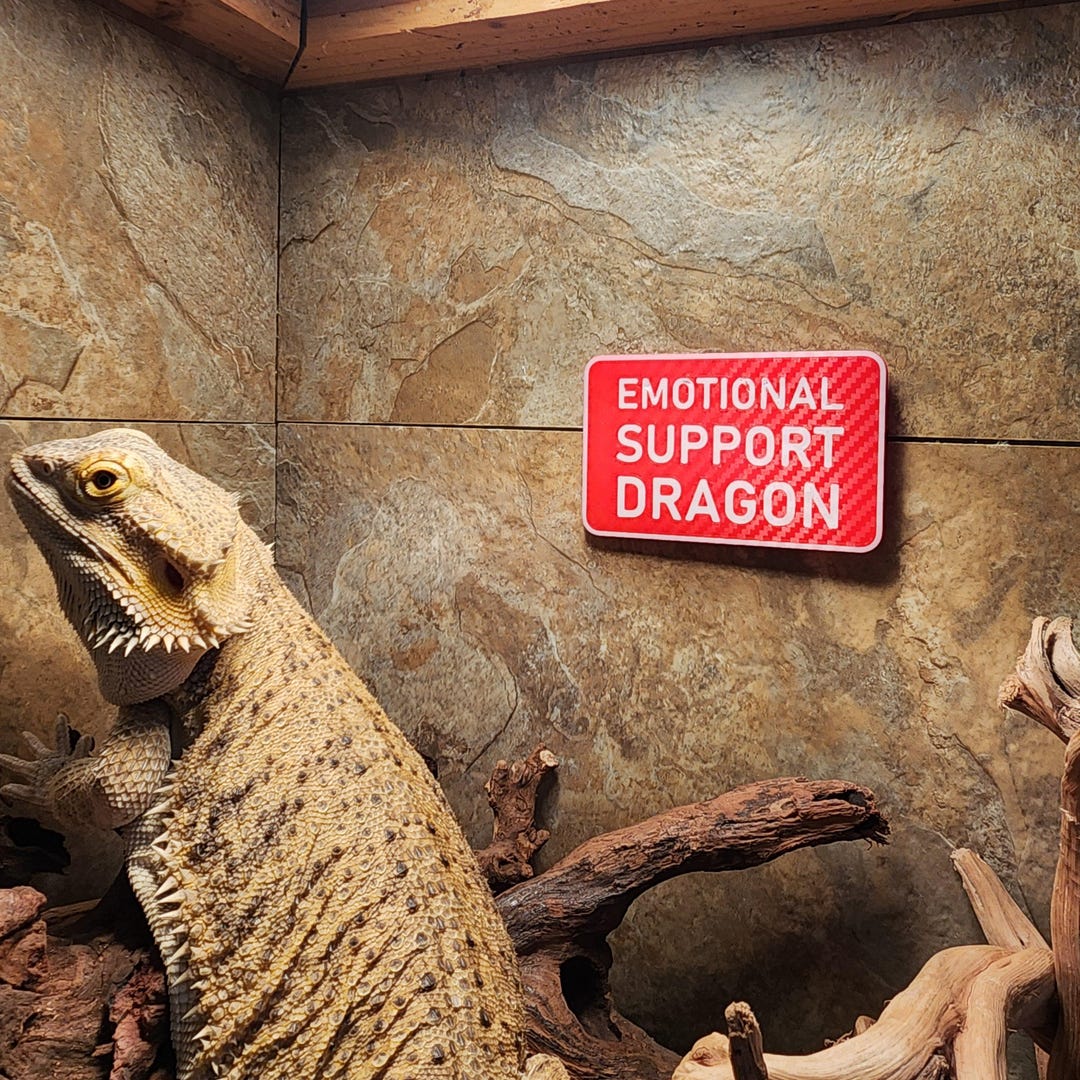 Bearded Dragon Emotional Support Dragon Sign - Etsy