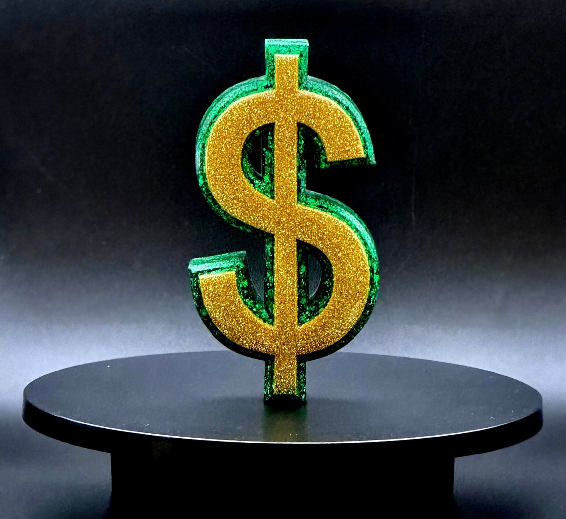Money Sign Bling Sculpture/statue Large Handmade Money Decor - Etsy