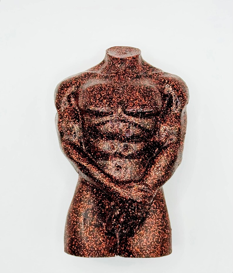 Abstract Nude Male Resin Sculpture – Brown Sparkle Decor - Etsy