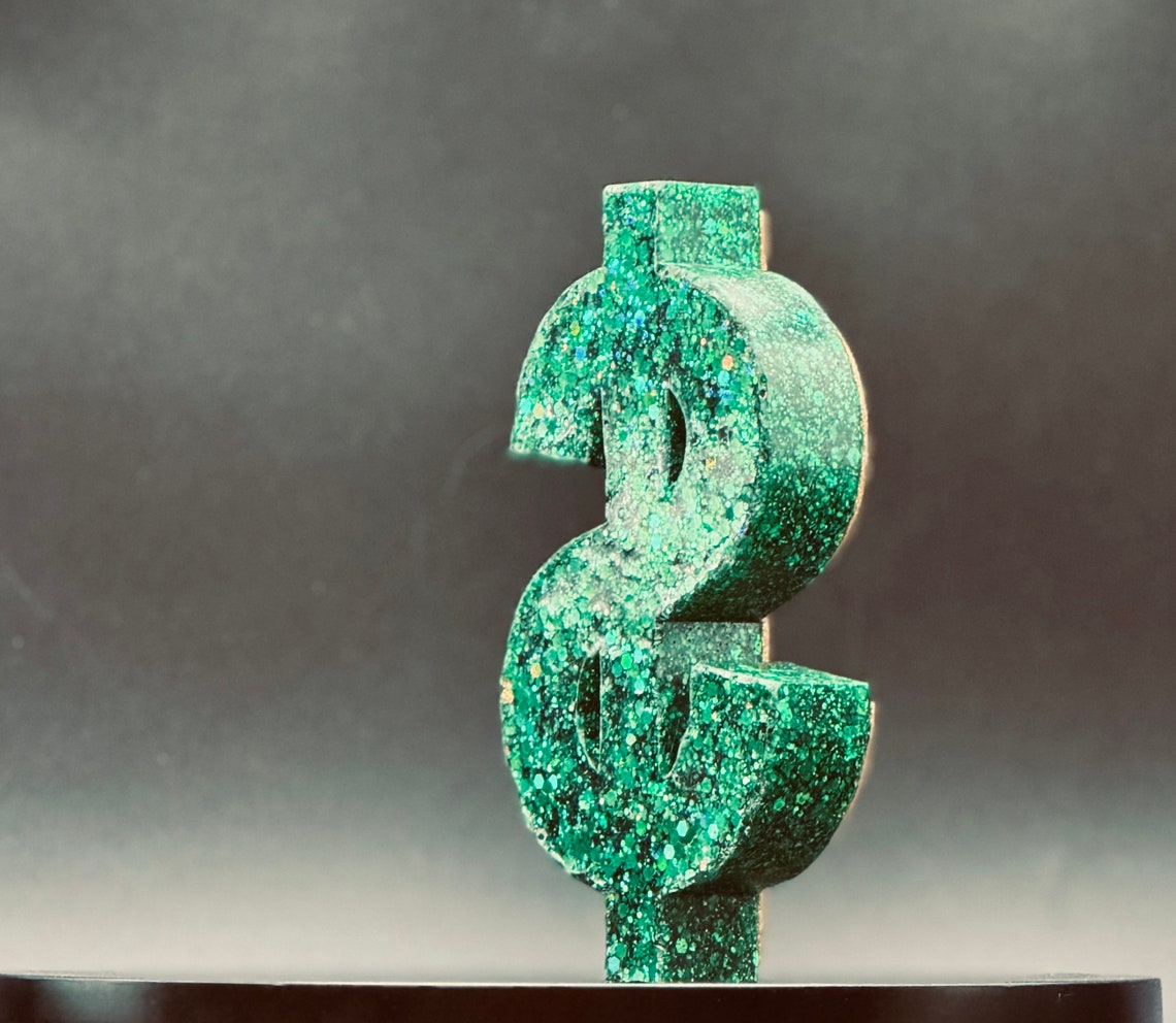 Money Sign Bling Sculpture/statue Large Handmade Money Decor - Etsy