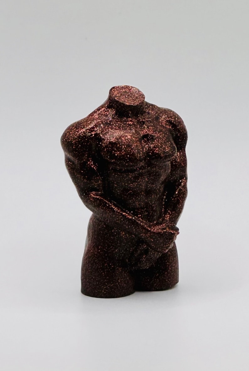Abstract Nude Male Resin Sculpture – Brown Sparkle Decor - Etsy