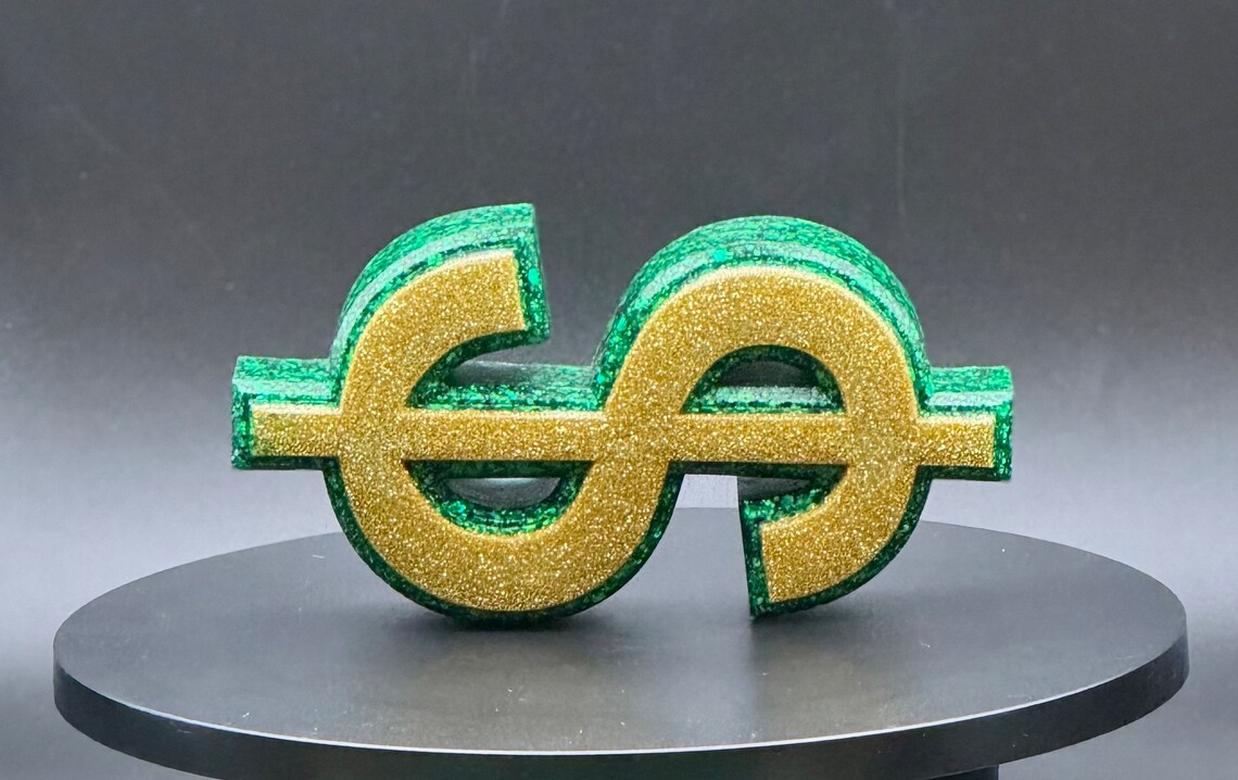 Money Sign Bling Sculpture/statue Large Handmade Money Decor - Etsy