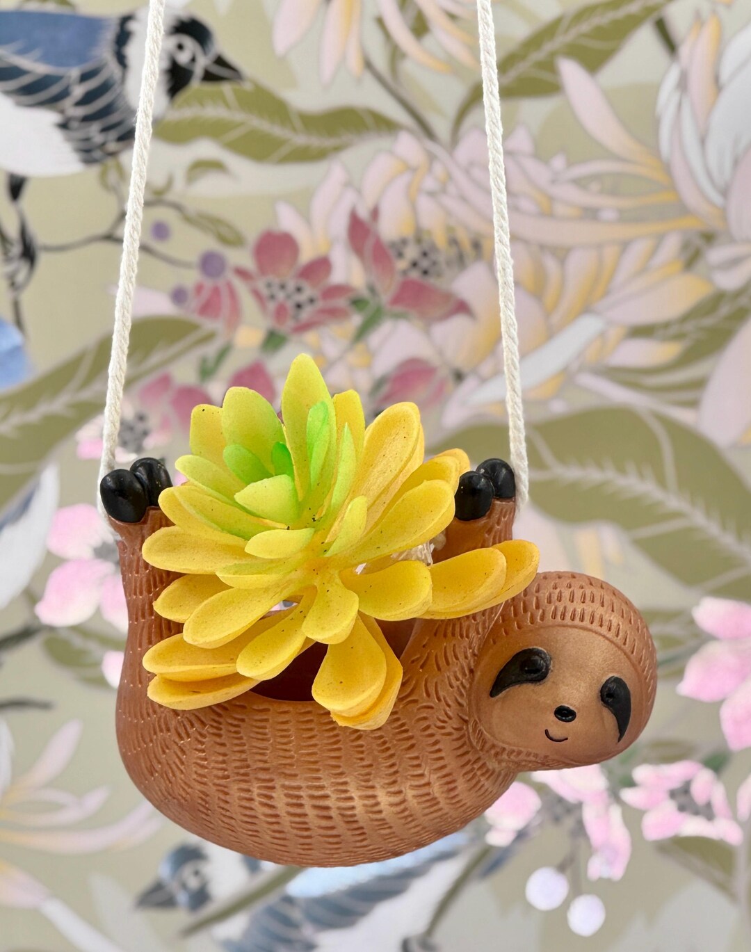 Adorable Sloth Hanging Planter- Handmade Resin Decor - Etsy