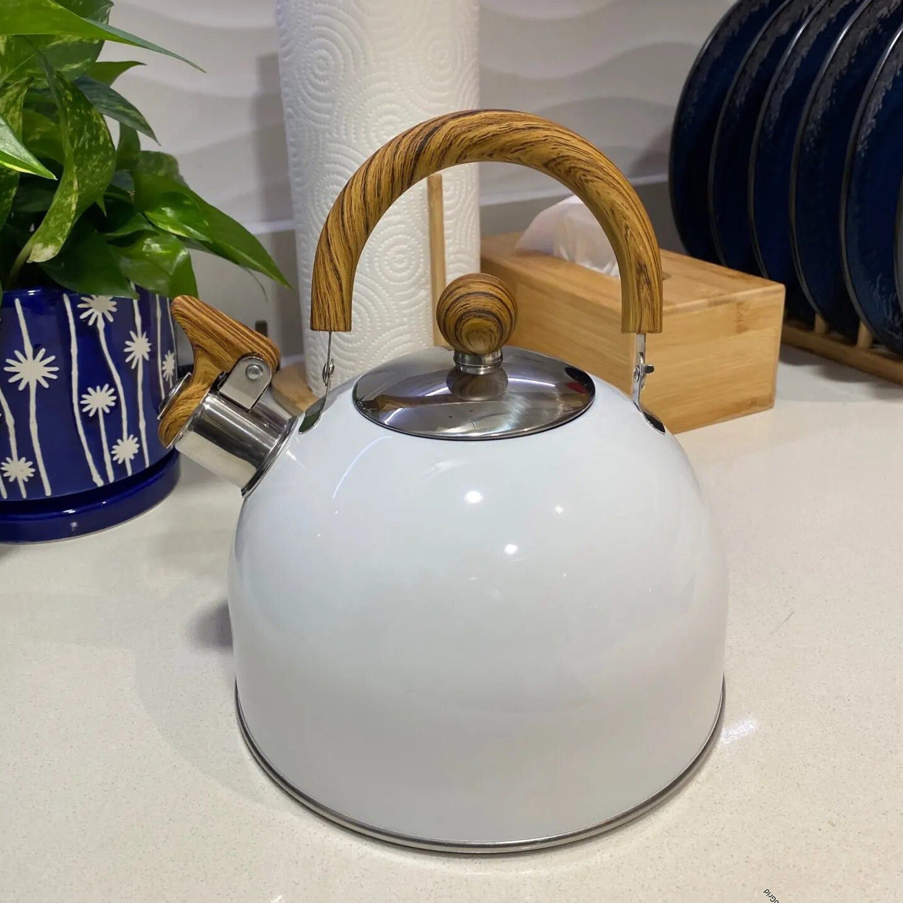 2.5L Whistling Kettle Stainless Steel Wooden Handle Kettle - Etsy UK