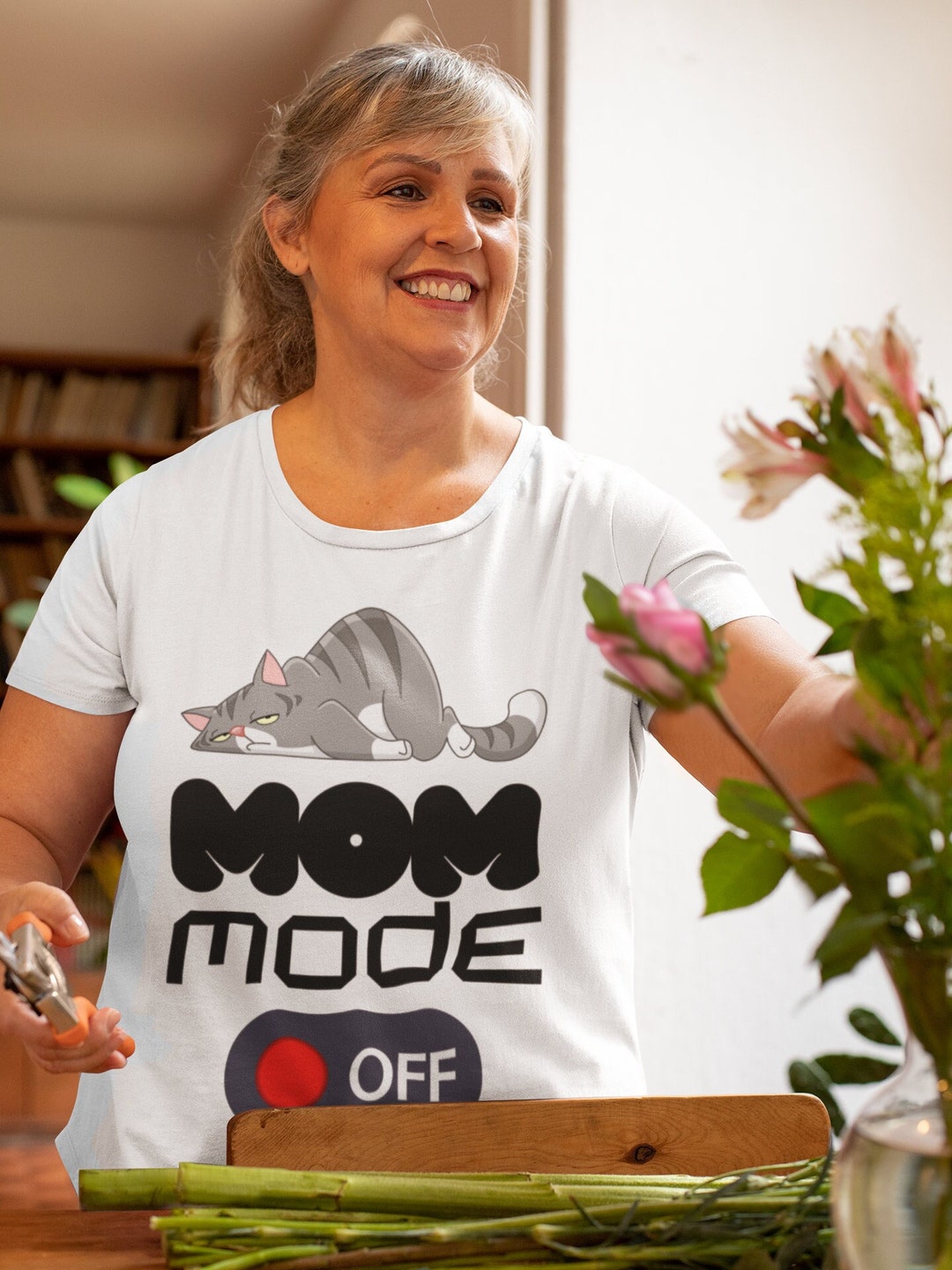Casual Mom Top, Funny Mom Shirt With 'mom Mode Off' Graphic, Mom ...