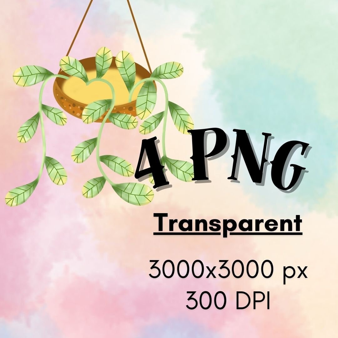 Cute Plant Clipart Set| Plant | Digital Art Print | Wall Art | PNG ...