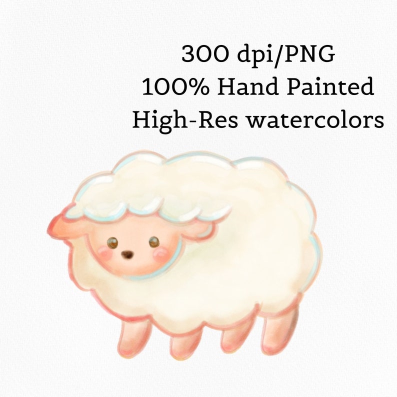 Cute Little Farm Clipart, Watercolor Farm Animals PNG Digital Clip Art ...