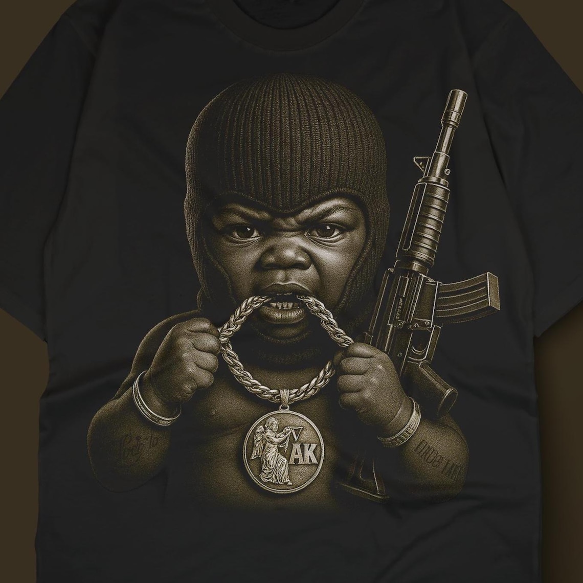 Halftone Baby Gangsta PNG, Tough Baby DTF Printing (digital Download ...