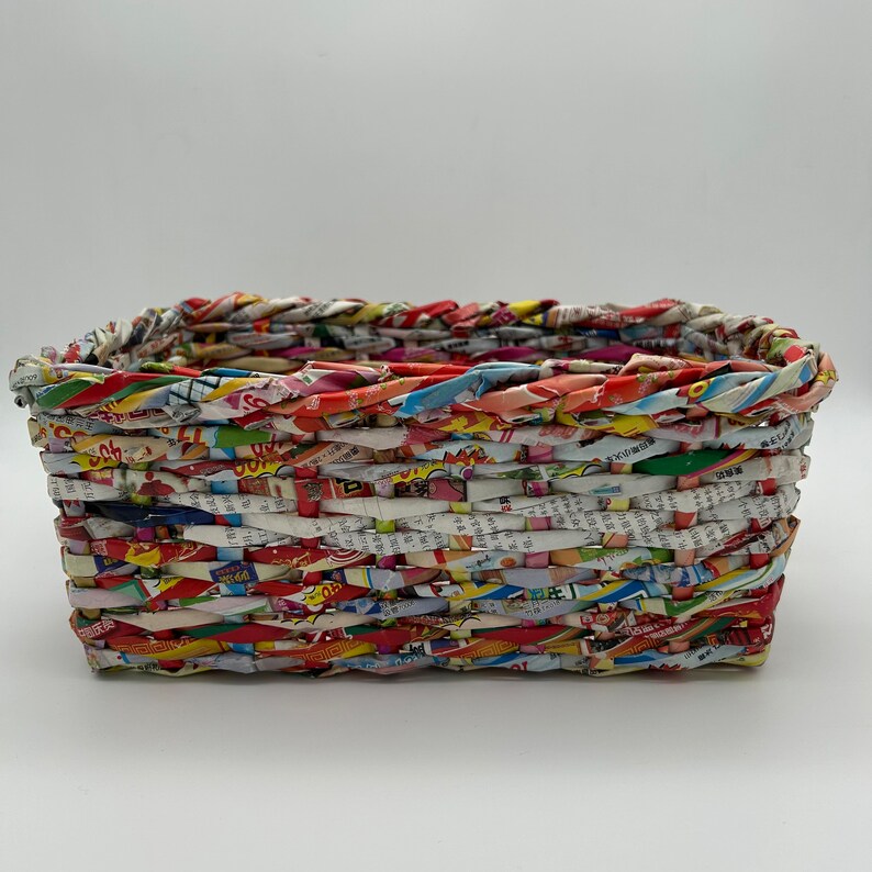 90's Japanese Candy Wrapper Woven Basket - Etsy