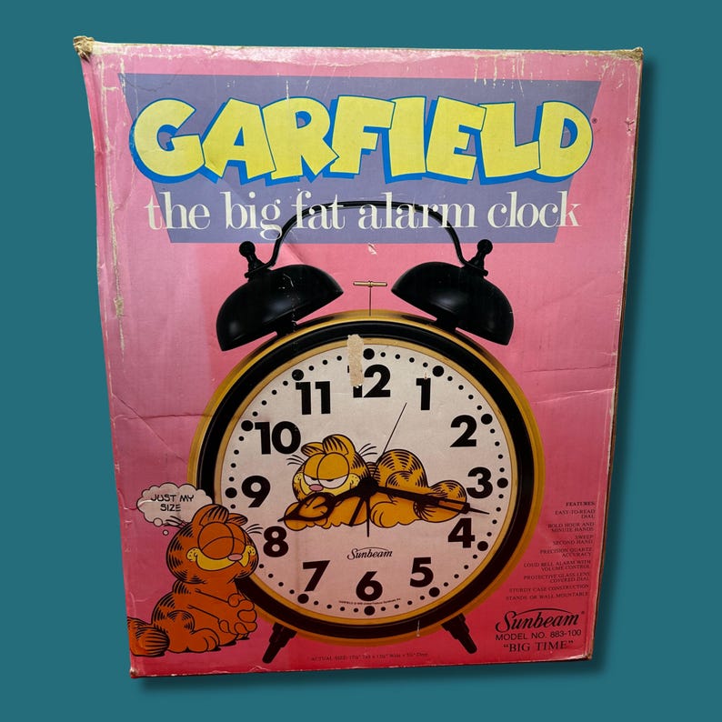 Vintage Garfield the Big Fat Alarm Clock Rare Collector's Item - Etsy