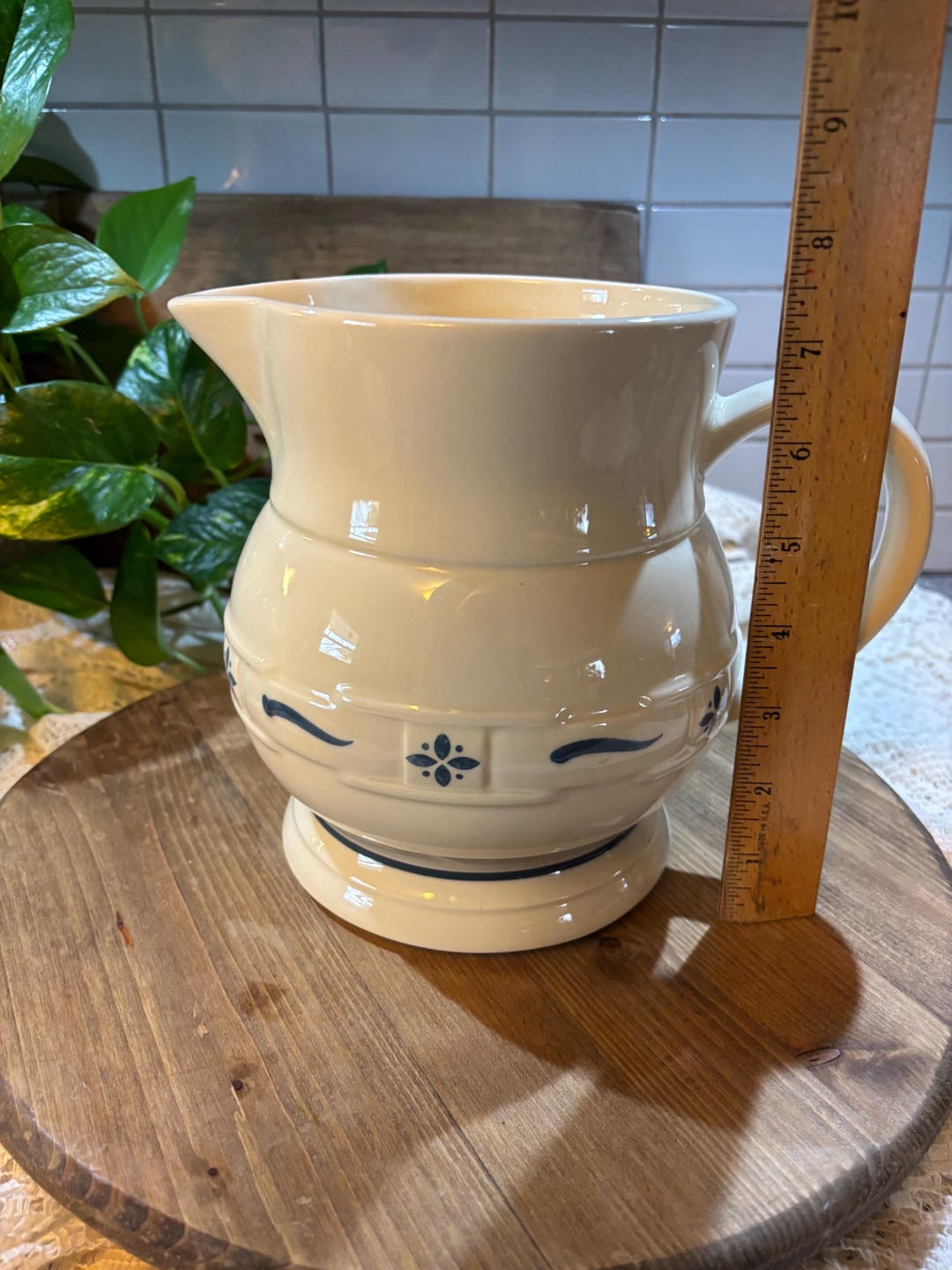 Longaberger Lg Blue Woven Traditions Pitcher Pottery - Etsy