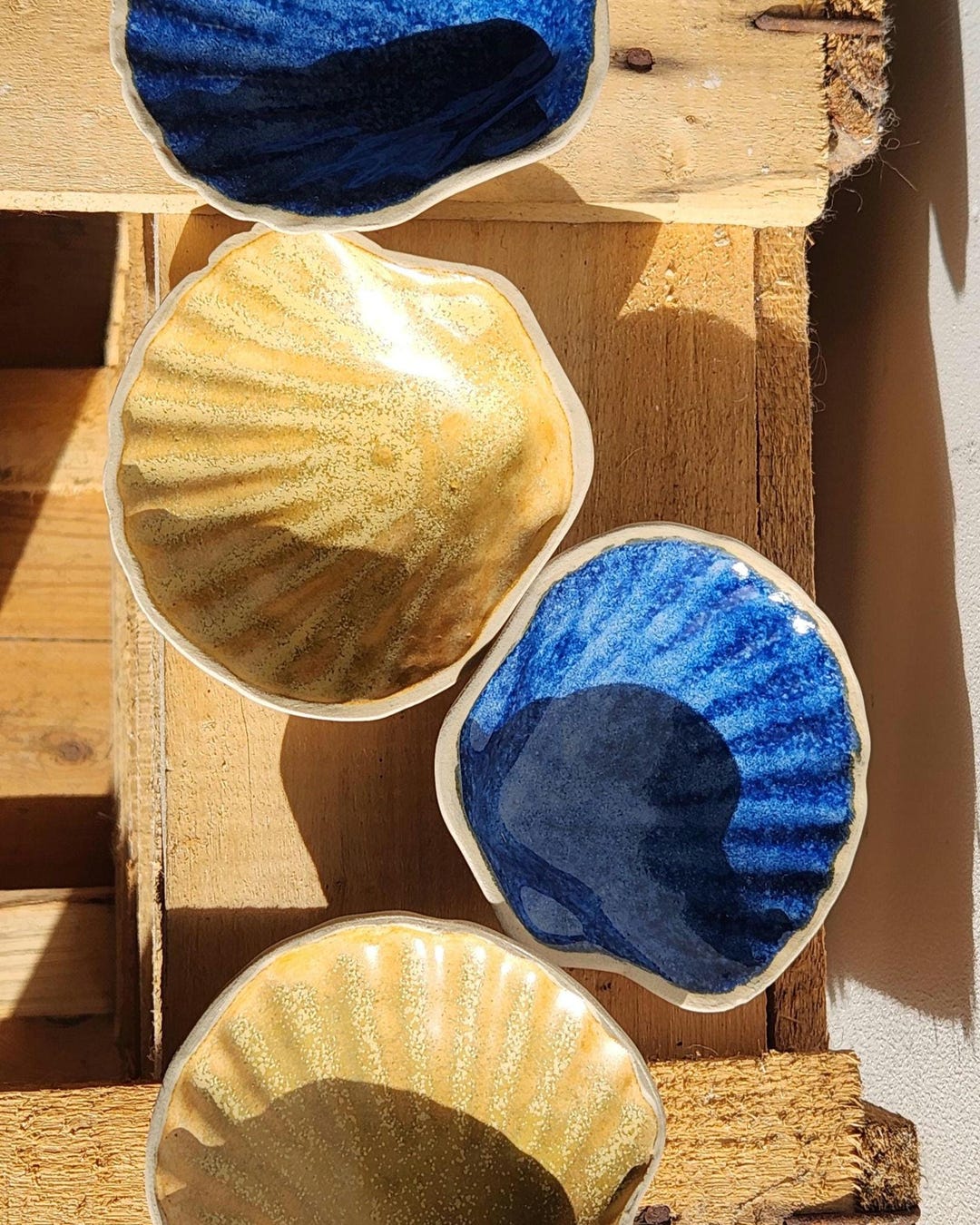Seashell Dish - Ocean - Yellow - Enamel - Jewelry Dish - Dish ...