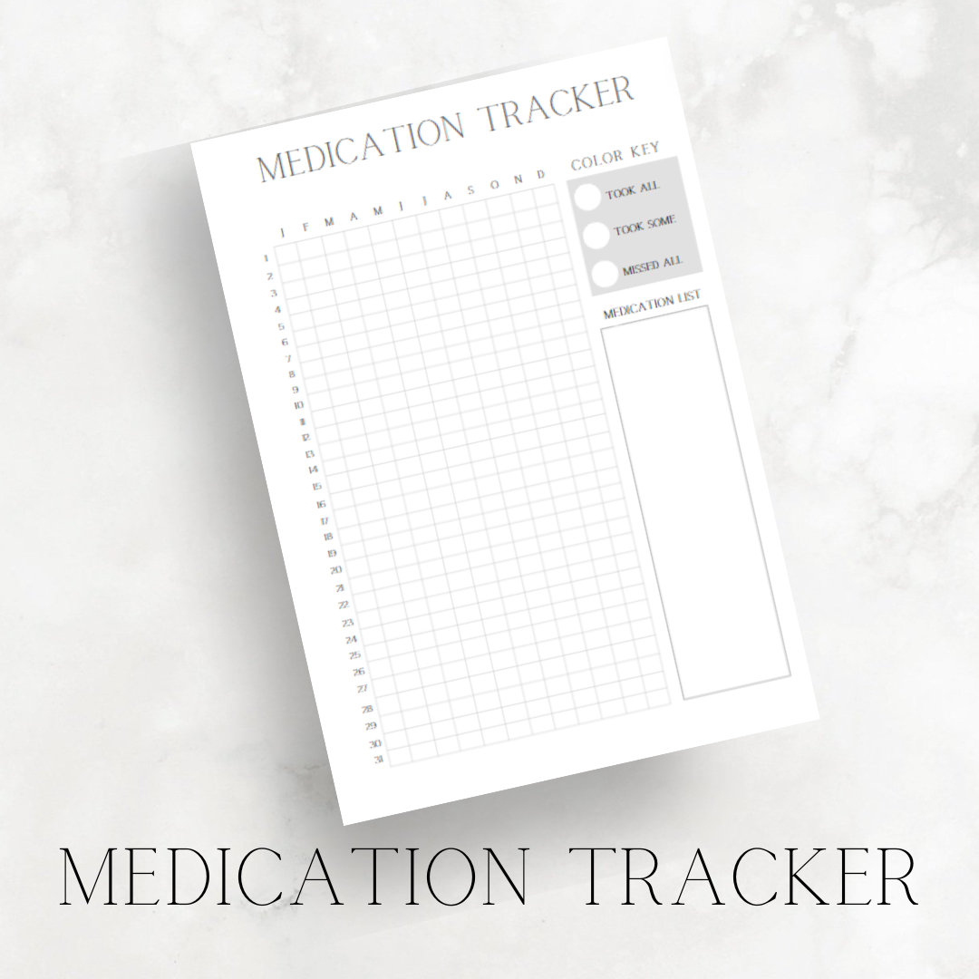 Medication Tracker Spread for A5 Binder Bullet Journal Pages Aesthetic ...
