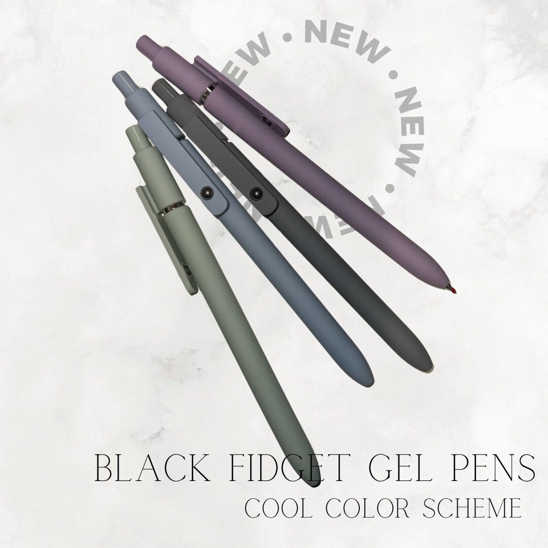 Fidget Gel Pens Black Ink Cool Color Scheme Aesthetic Soft Touch Pens ...
