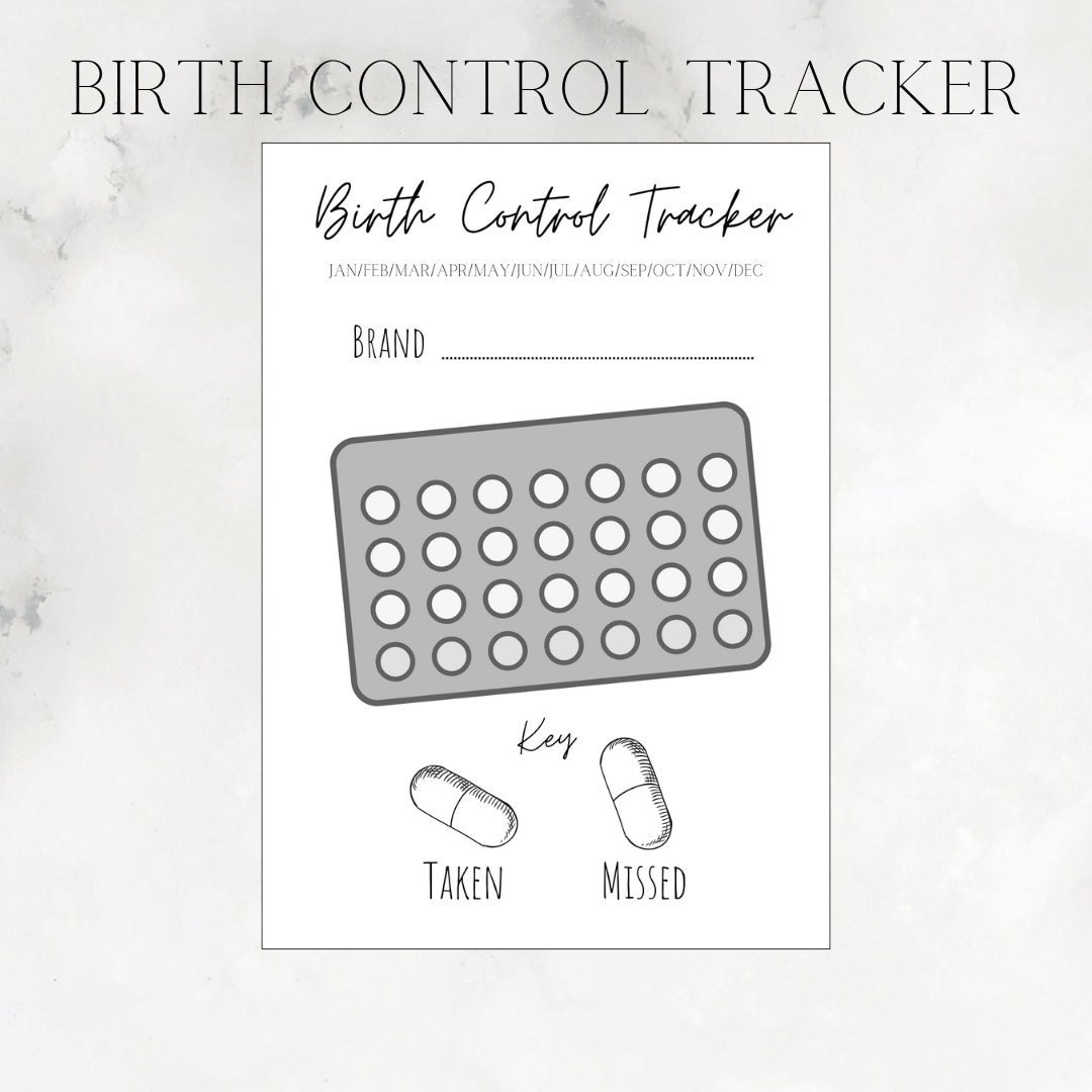 Birth Control Tracker Spread Bullet Journal Spread Daily - Etsy