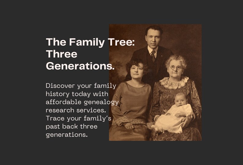 Genealogy Research 3-generation Family Tree - Etsy