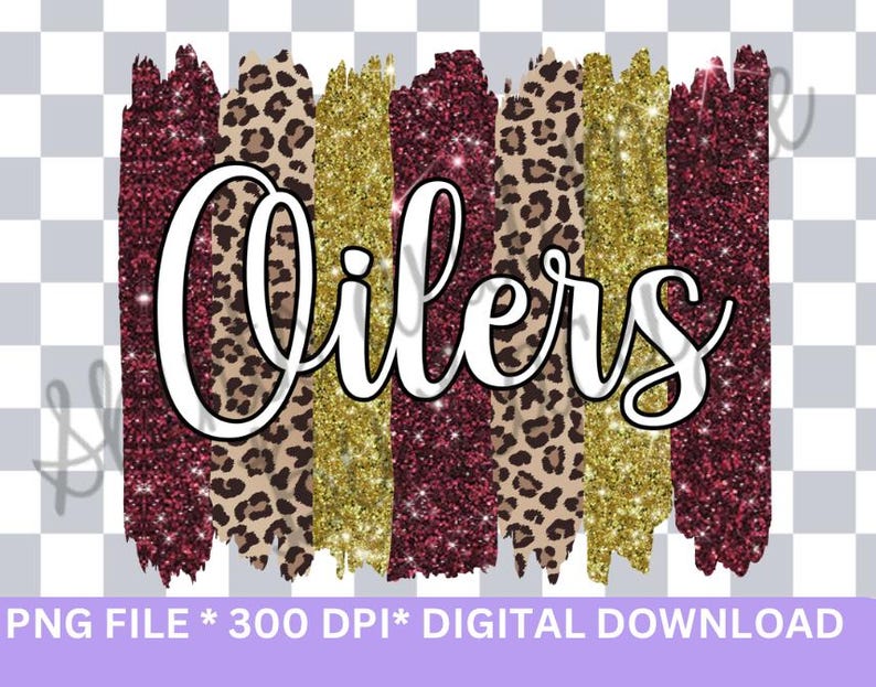 EAWR Oilers PNG, Glitter Brushstroke PNG, East Alton Wood River - Etsy