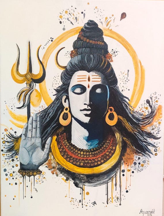 Indian God Oil Paintings Modern Hindu God Wall Art Lord Shiva Buddha