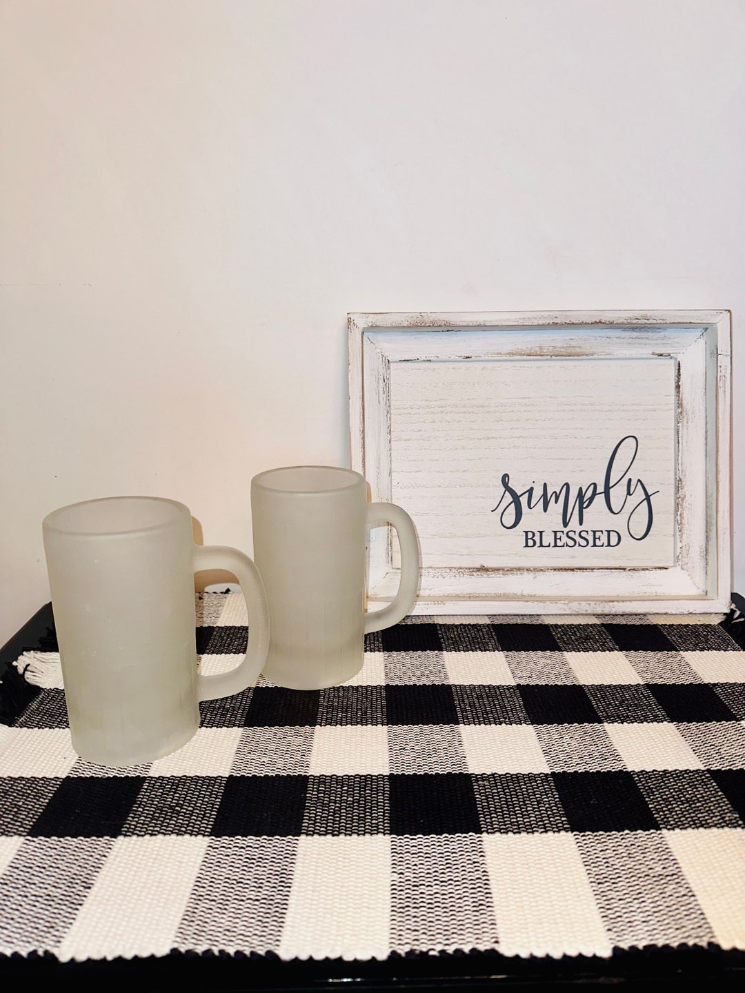Vintage Tiara Exclusive Frosted Mug Set Heavy Glass Set of 2 Beer ...