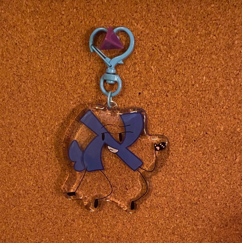 Animated Inanimate Battle Alef 2.5 Inch Acrylic Charm Keychain Object ...