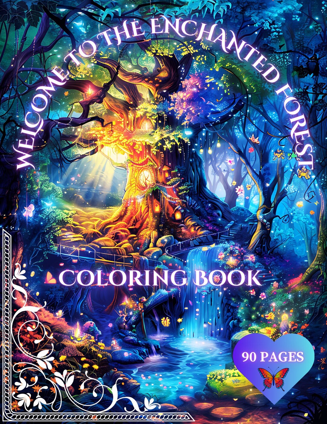 Enchanted Forest Coloring Book: Story Coloring Page, Fantasy Color Book ...