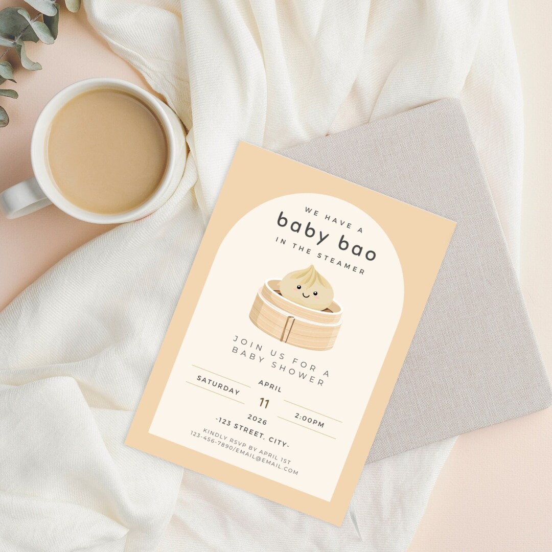 Dim Sum Baby Shower Invitation bao Digital File - Etsy